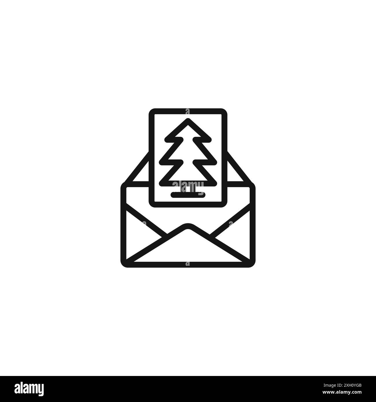 Christmas invitation card icon logo sign vector outline in black and ...