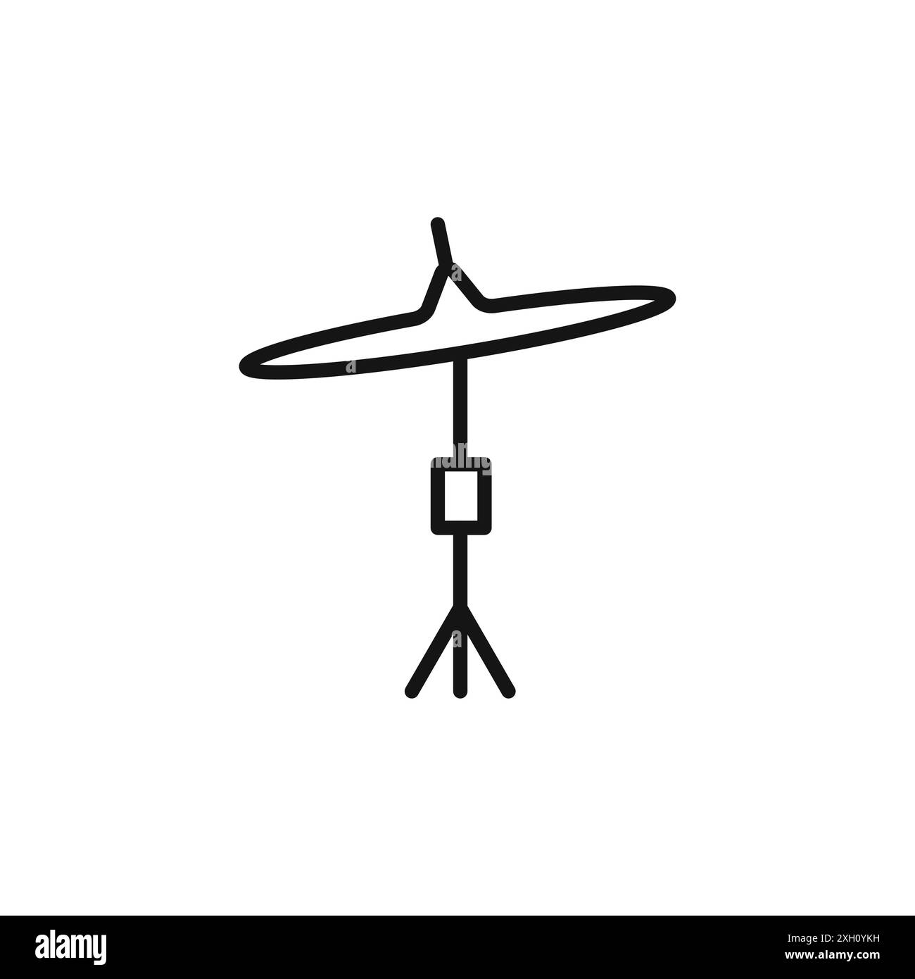 Cymbal icon logo sign vector outline in black and white color Stock ...