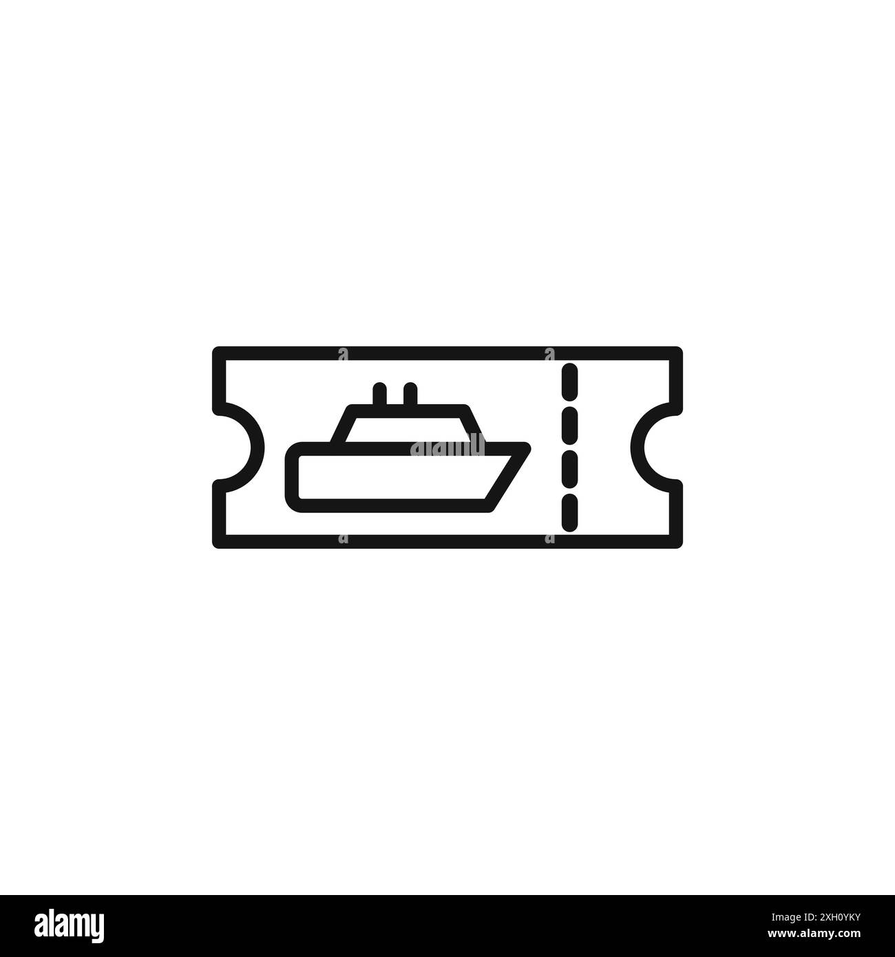 cruise ship Ticket icon logo sign vector outline in black and white ...
