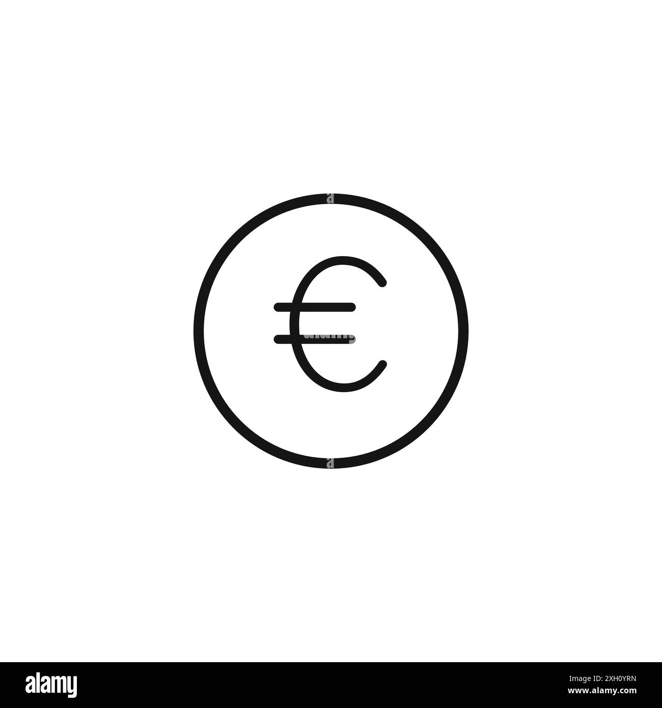 EURO icon logo sign vector outline in black and white color Stock ...
