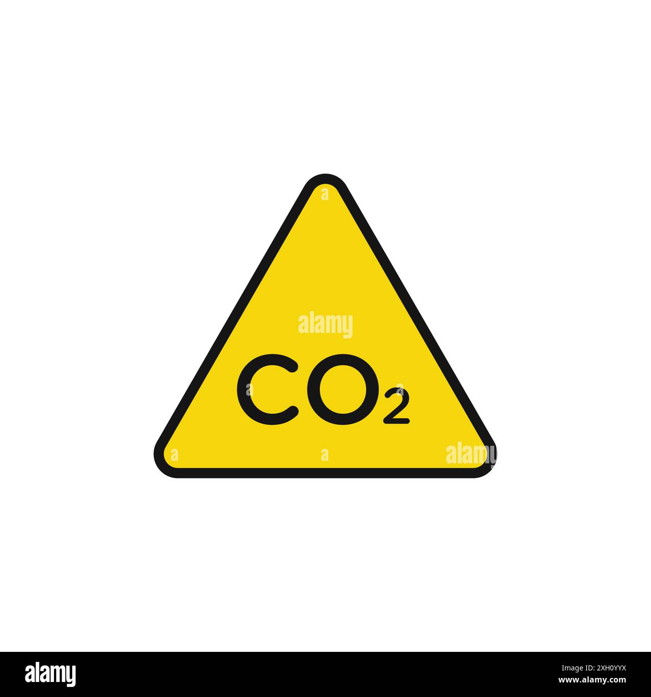 CO2 Triangle Warning icon logo sign vector outline in black and white ...