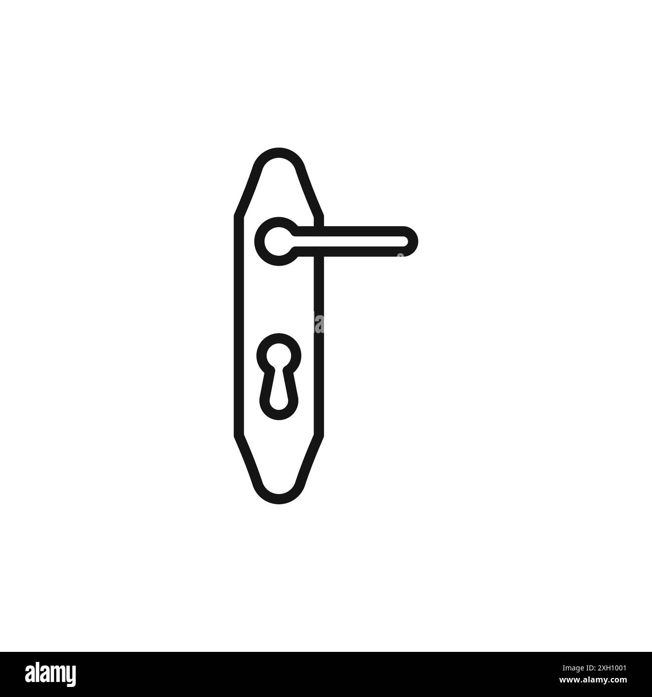 Door Handle icon logo sign vector outline in black and white color ...