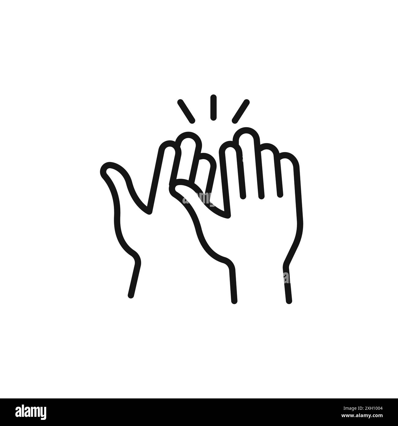 Clapping hand icon logo sign vector outline in black and white color Stock Vector Image & Art ...