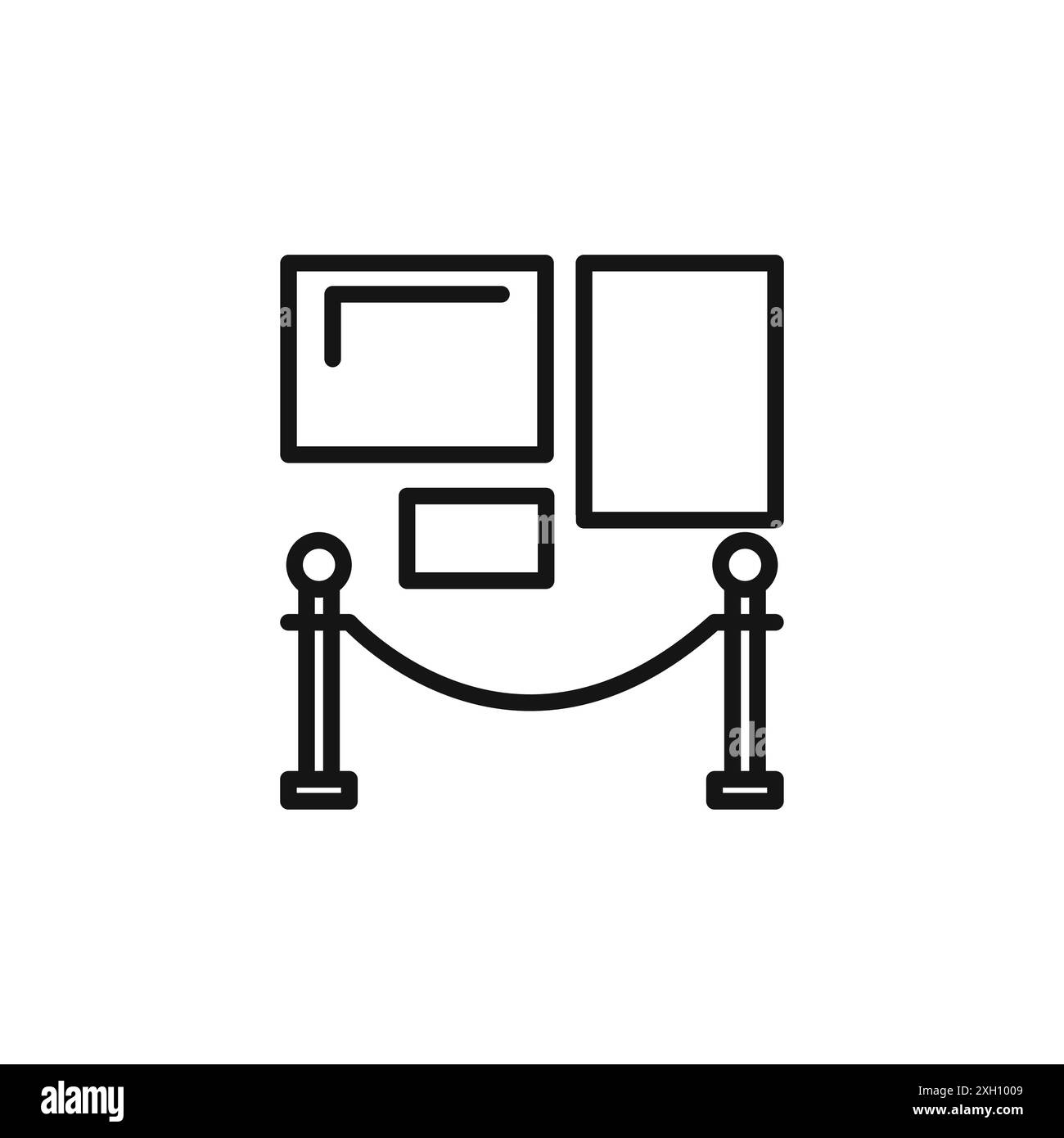 Exhibit icon logo sign vector outline in black and white color Stock ...