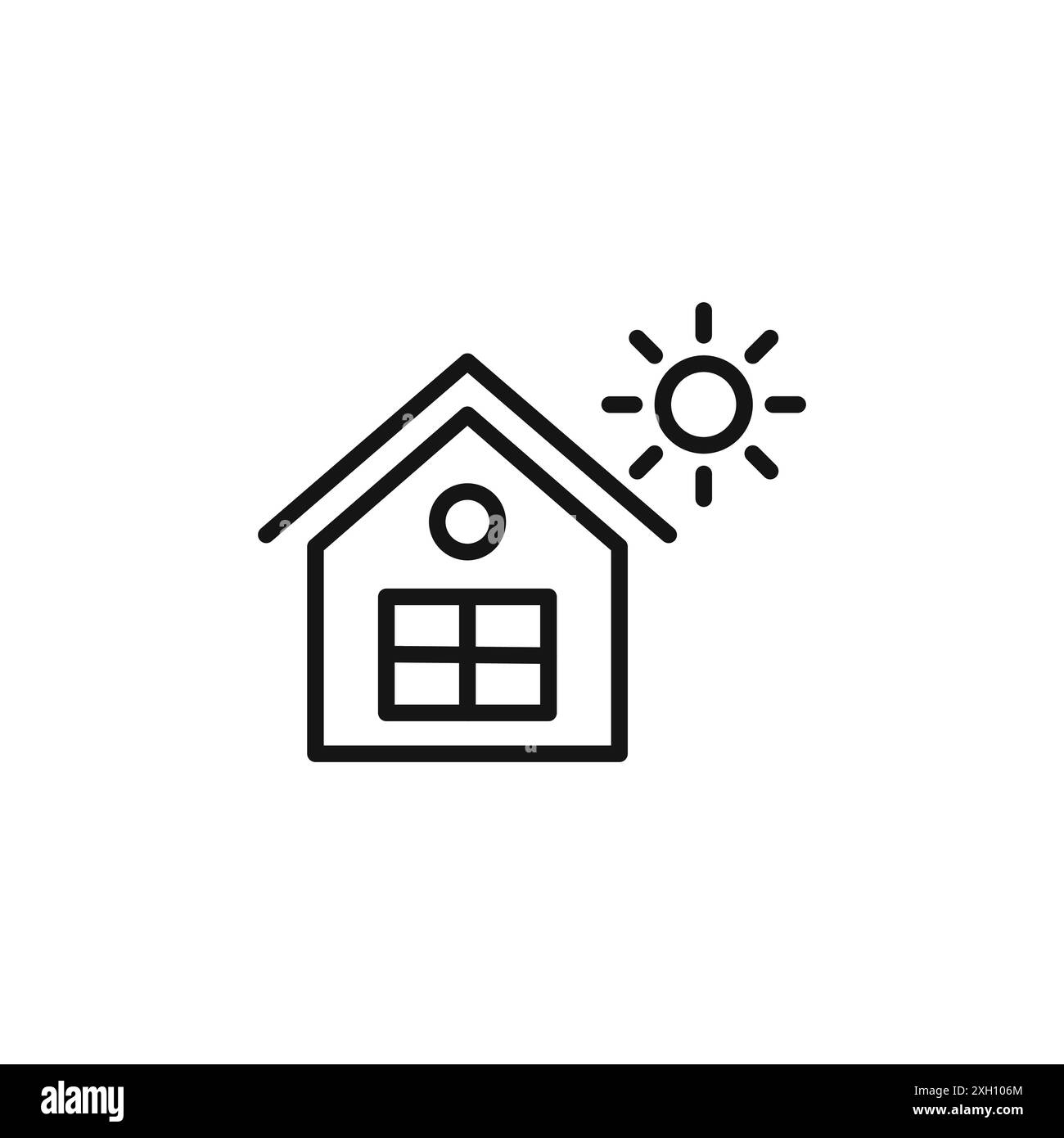 Cool home icon logo sign vector outline in black and white color Stock ...
