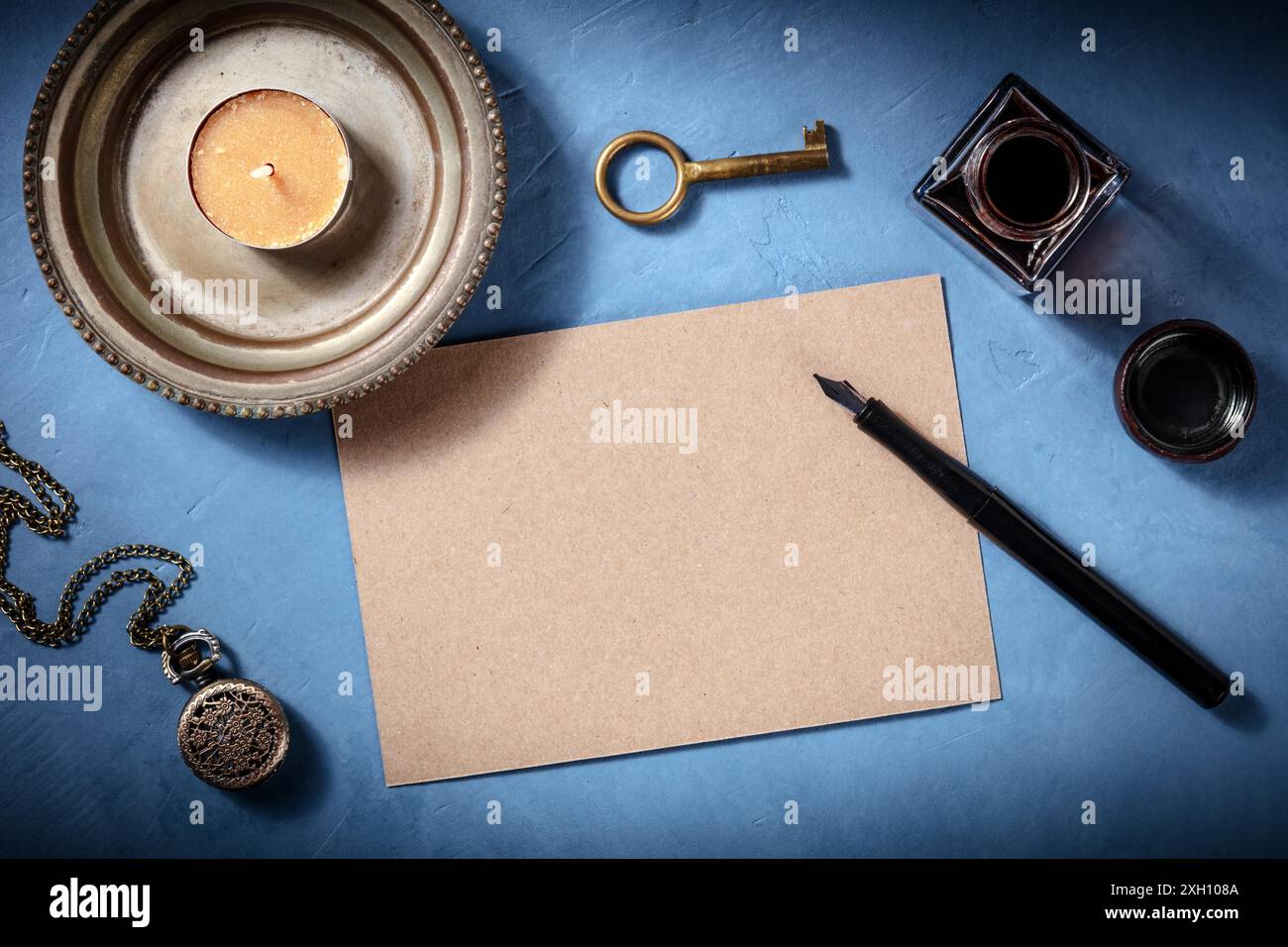 Brown craft paper mock-up for an invitation or greeting card design ...