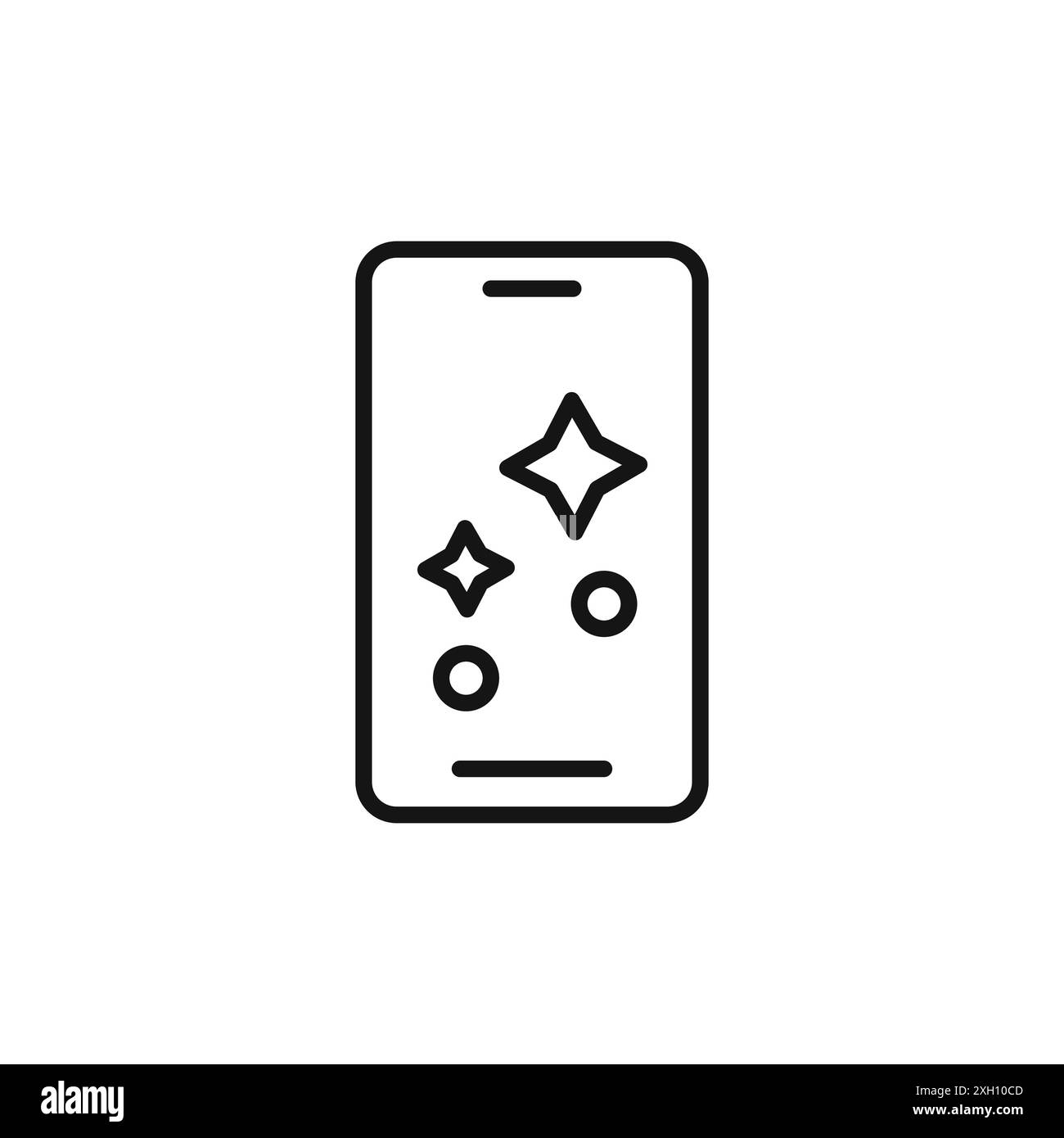 clean phone glass icon logo sign vector outline in black and white ...