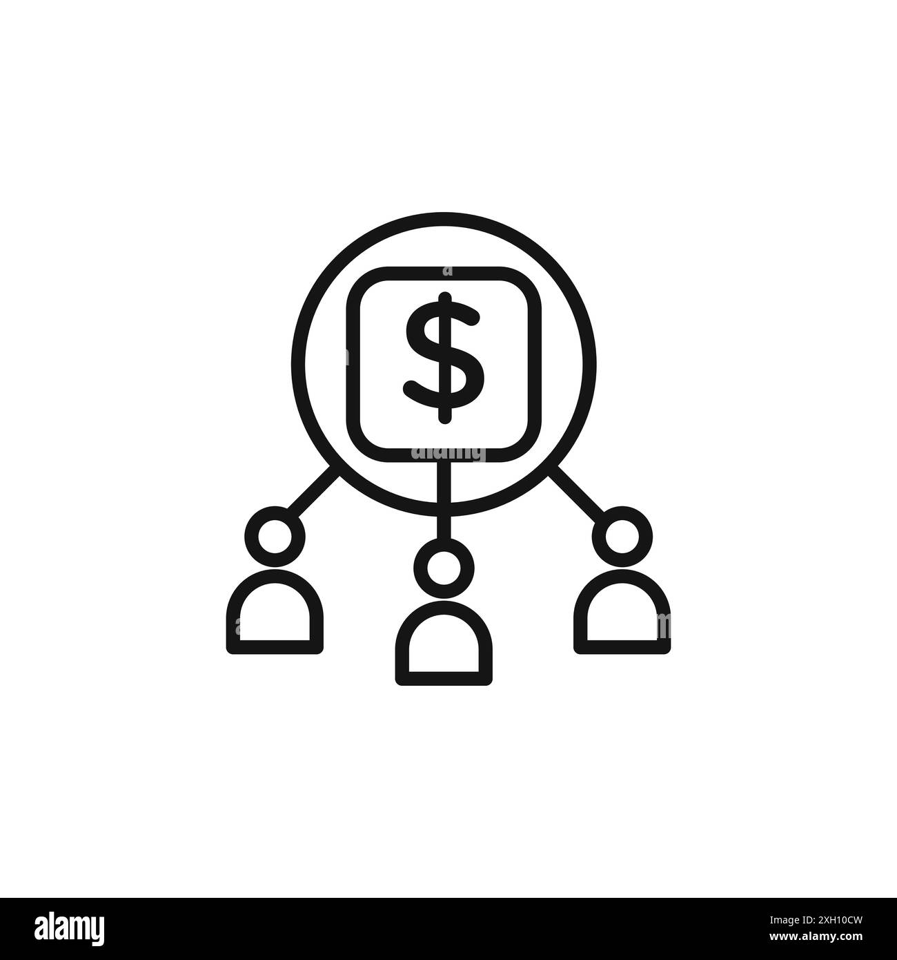 Crowdfunding icon logo sign vector outline in black and white color ...