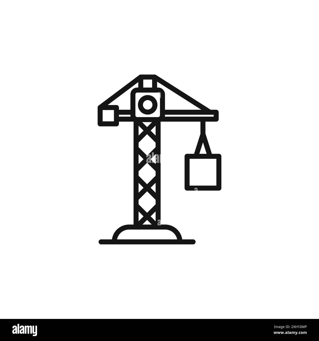 crane icon logo sign vector outline in black and white color Stock ...