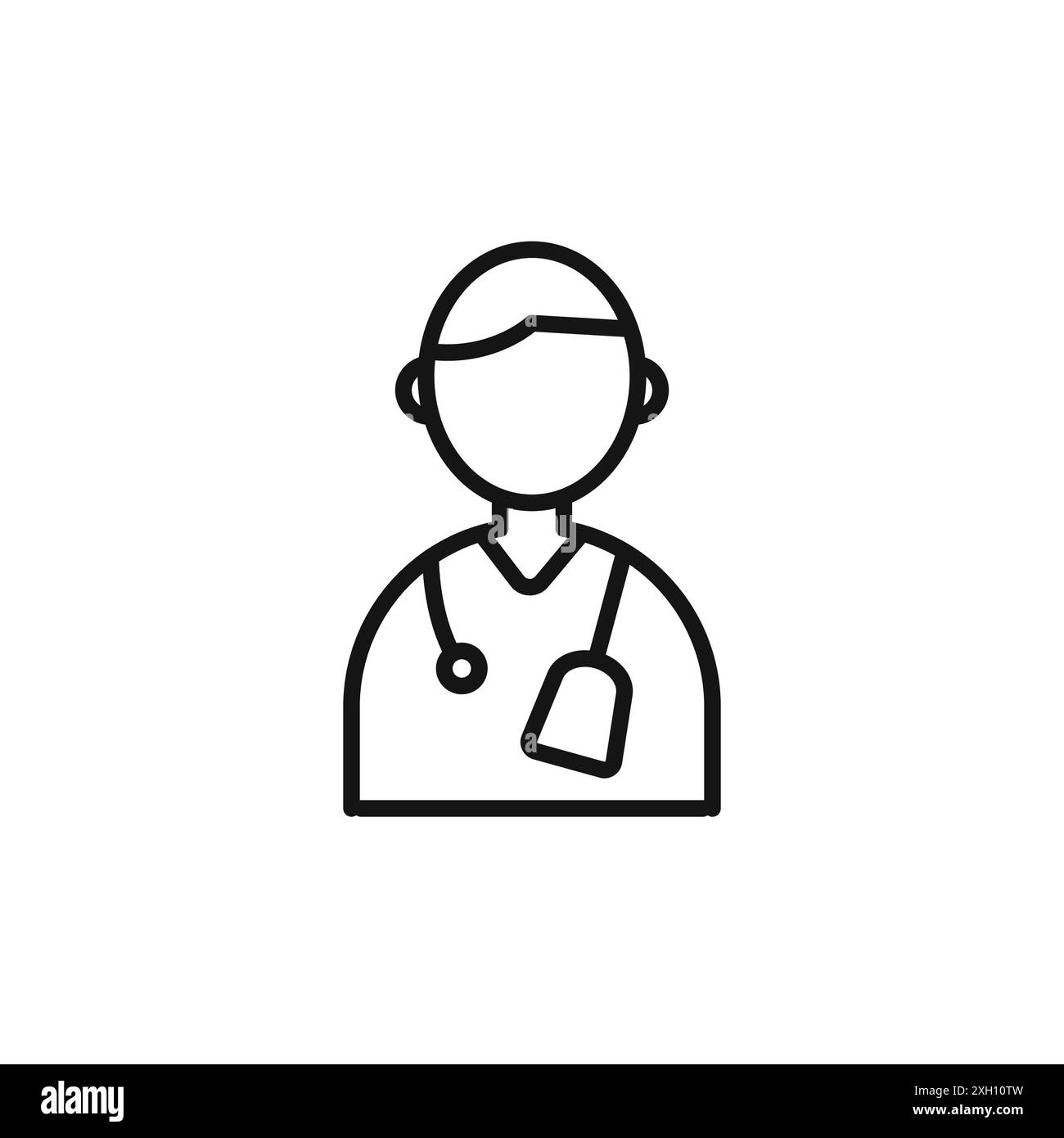 Doctor icon logo sign vector outline in black and white color Stock ...