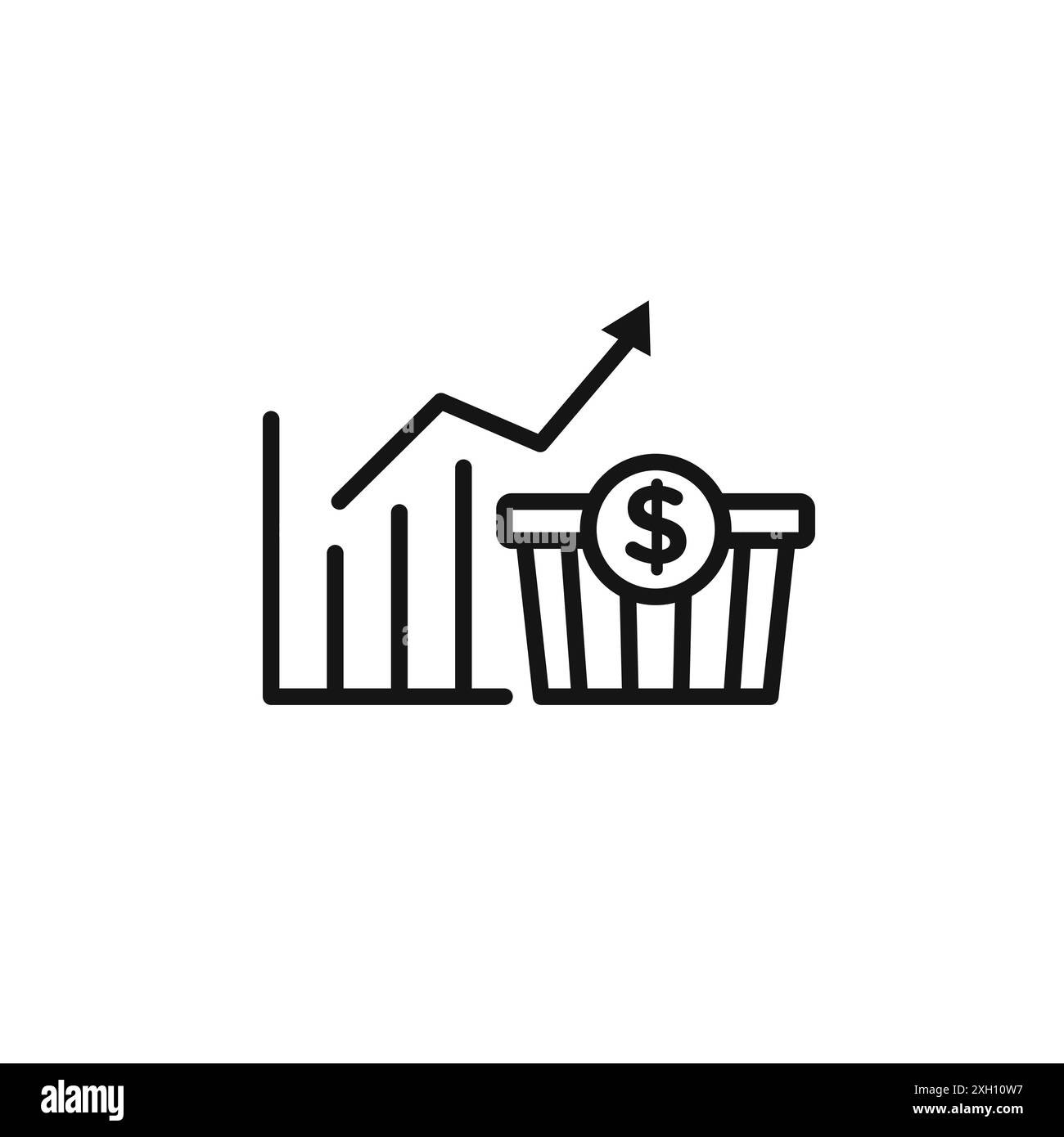 Food inflation icon logo sign vector outline in black and white color ...