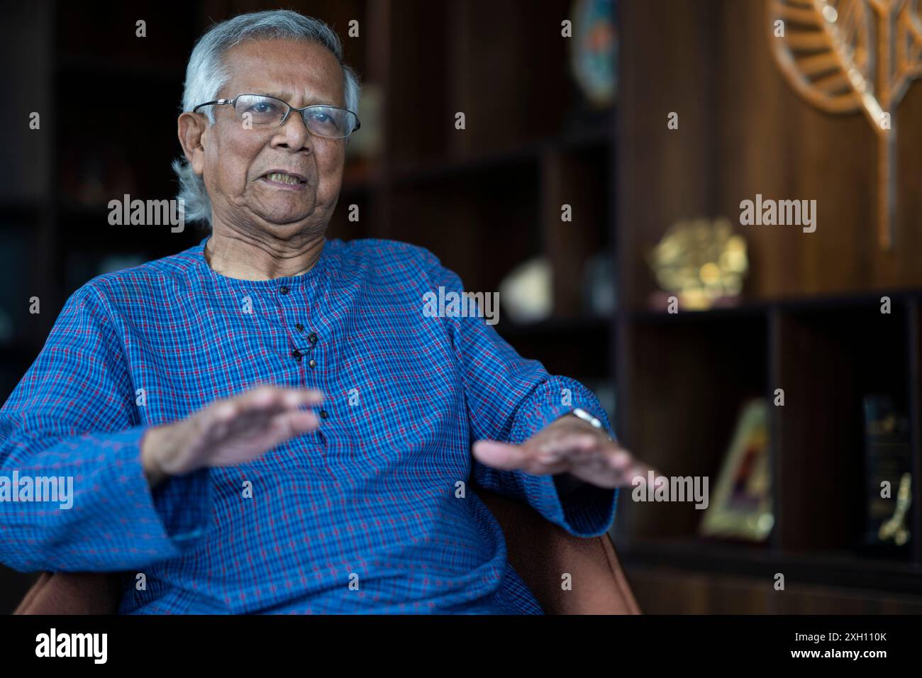 Portrait of Dr Muhammad Yunus during an interview session at Yunus ...