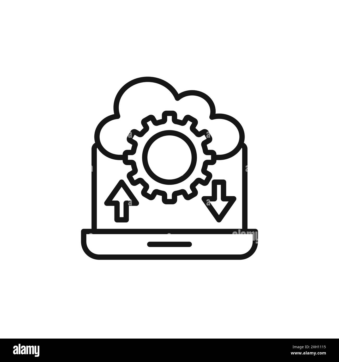 Data Migration Icon Logo Sign Vector Outline In Black And White Color