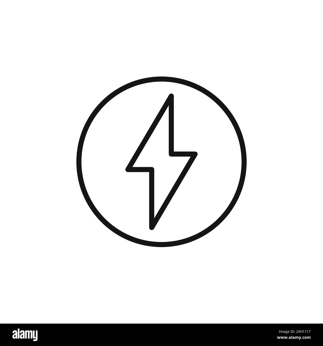 electric power energy icon logo sign vector outline in black and white ...