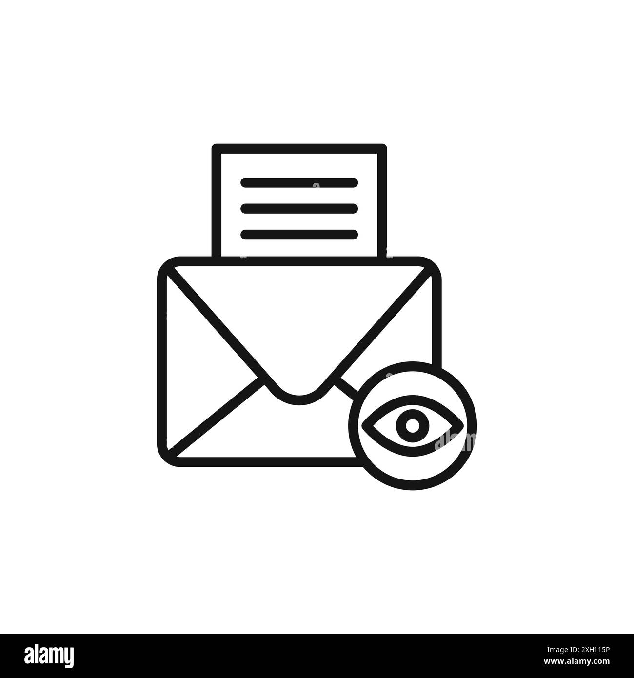 Email View Icon logo sign vector outline in black and white color Stock ...