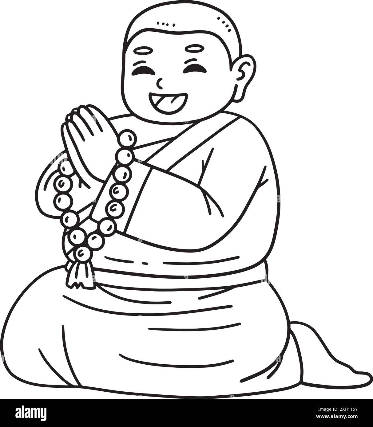 Buddhism Buddha with Prayer Beads Isolated Stock Vector Image & Art - Alamy