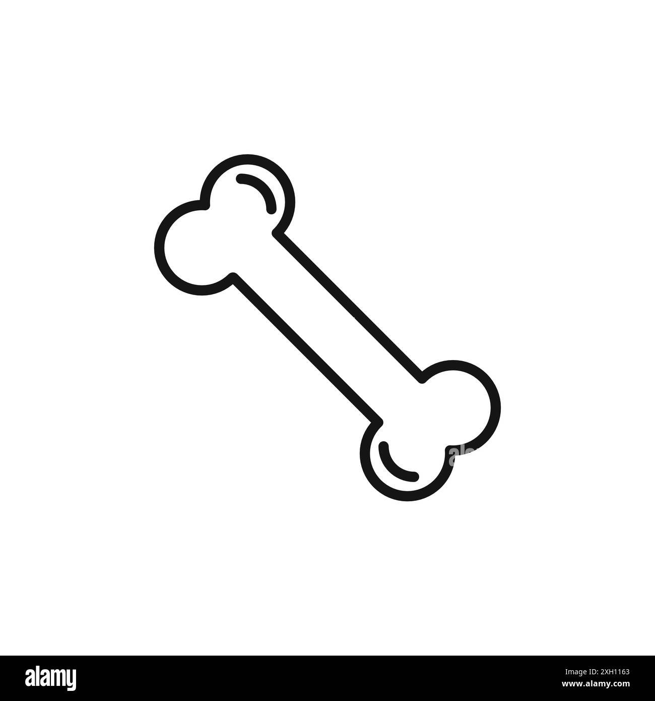 Dog bone icon logo sign vector outline in black and white color Stock ...