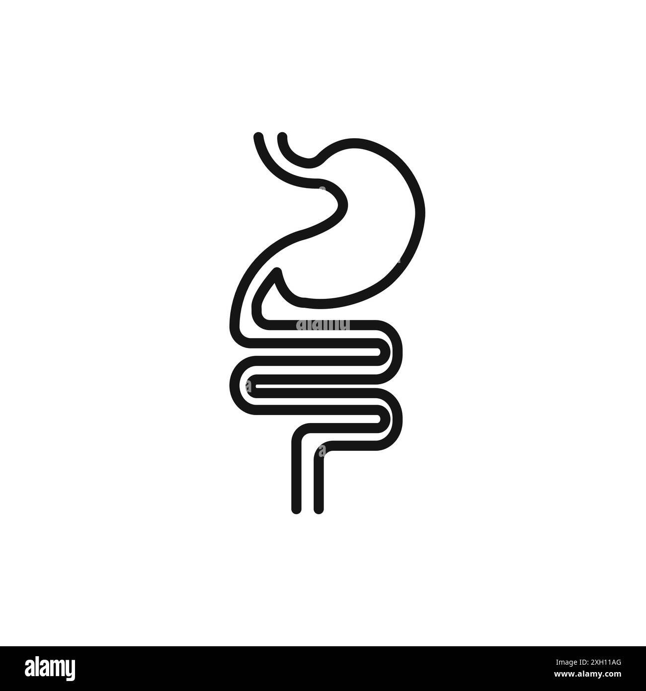 Digestive system icon logo sign vector outline in black and white color ...