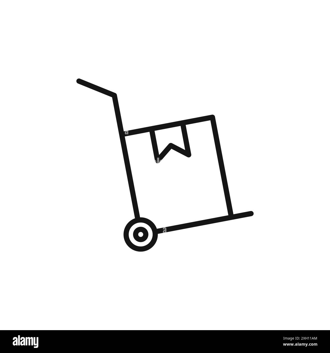 delivery forklift cart icon logo sign vector outline in black and white ...