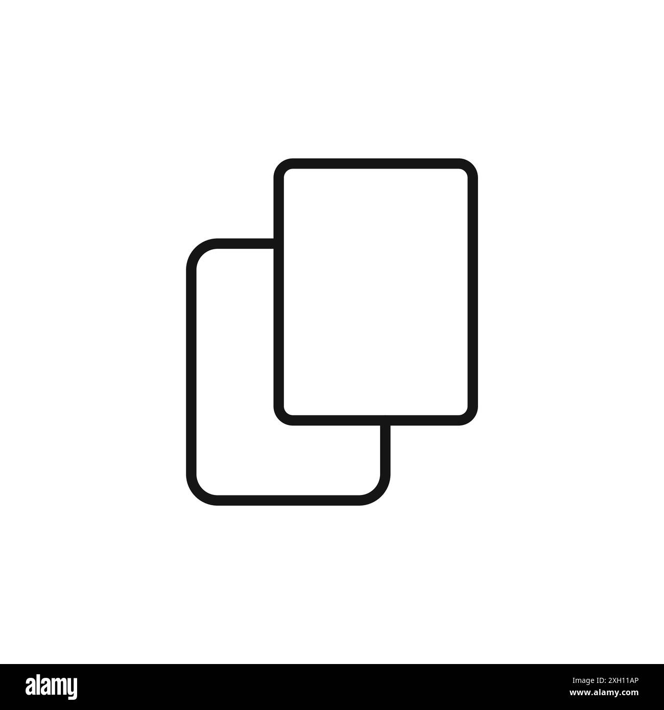 Duplicate file icon logo sign vector outline in black and white color Stock Vector Image & Art ...