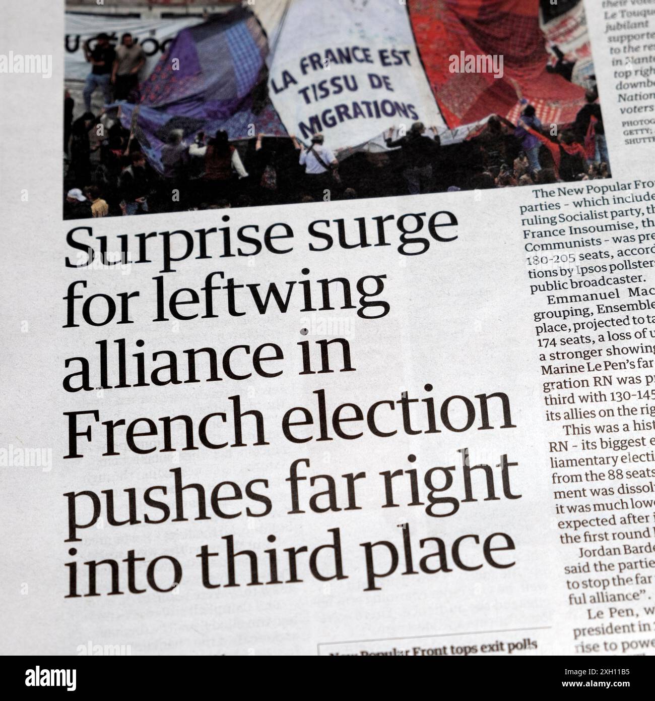 'Surprise surge for leftwing alliance pushes French far right into ...