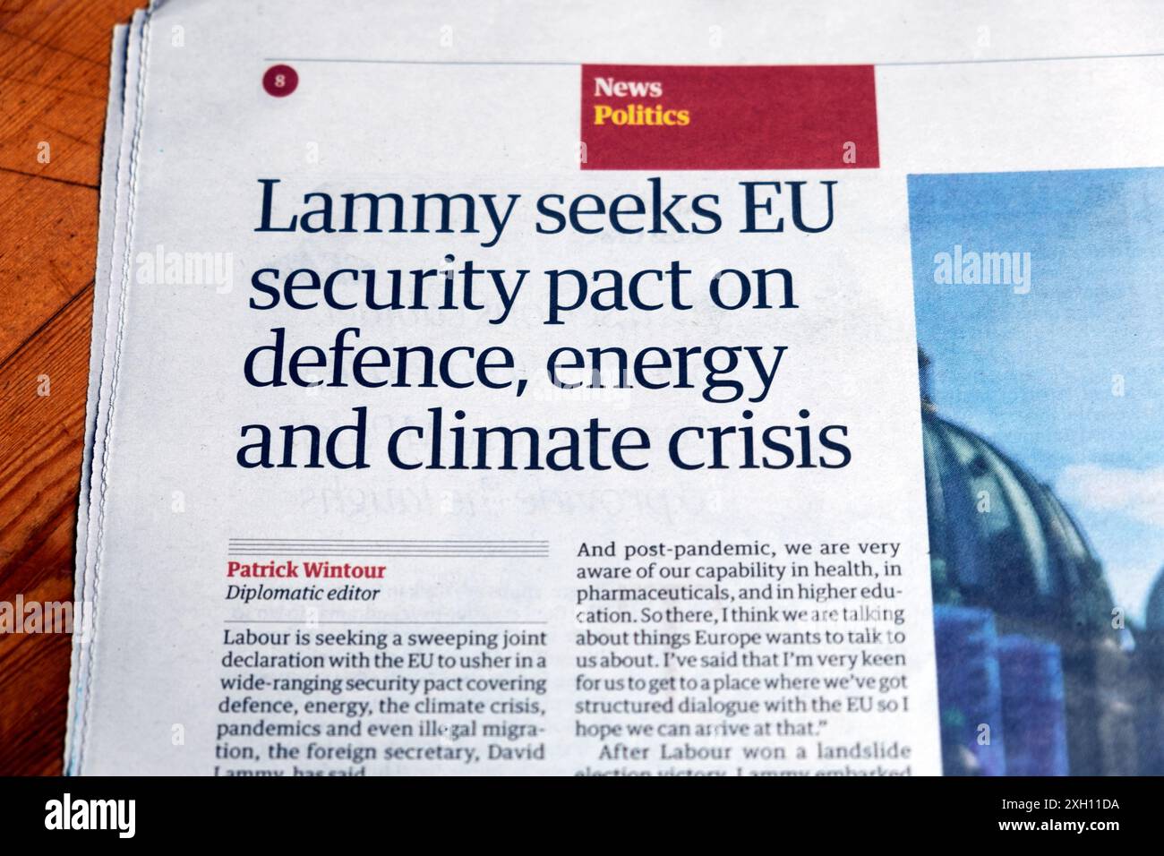 Foreign Secretary David 'Lammy seeks EU security pact on defence ...