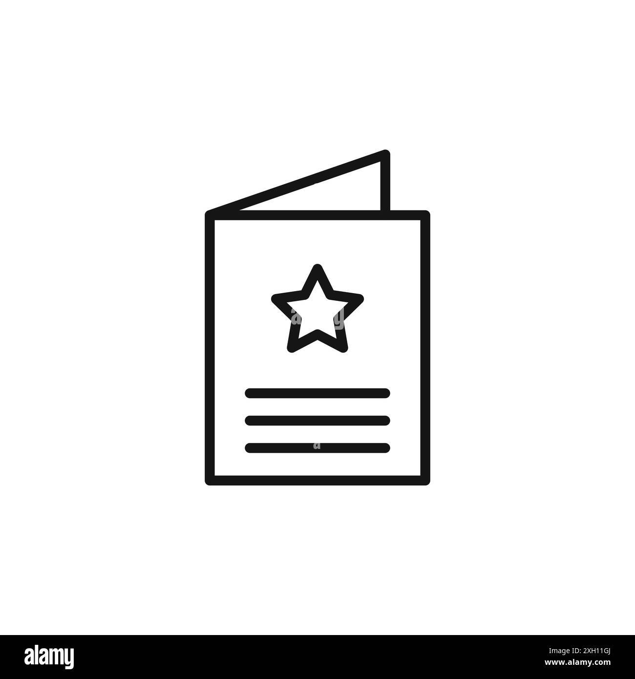 Greeting card icon logo sign vector outline in black and white color ...