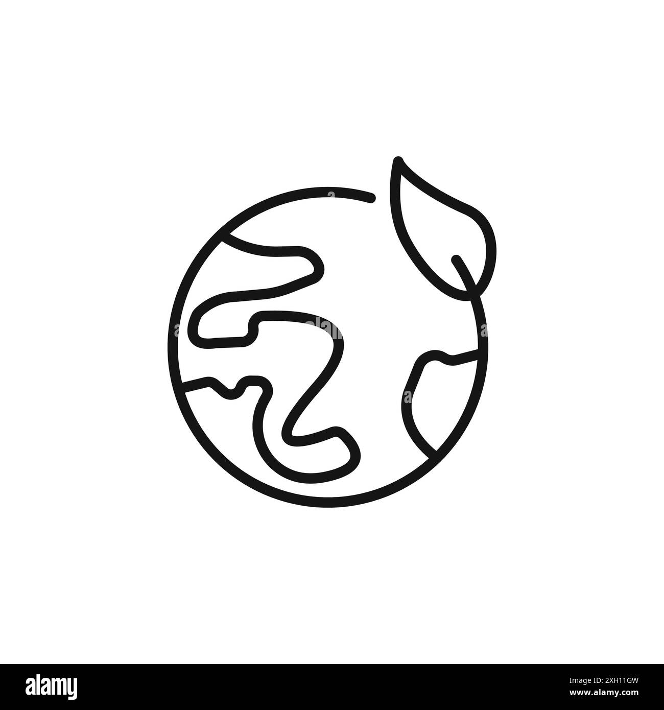 earth environment icon logo sign vector outline in black and white ...