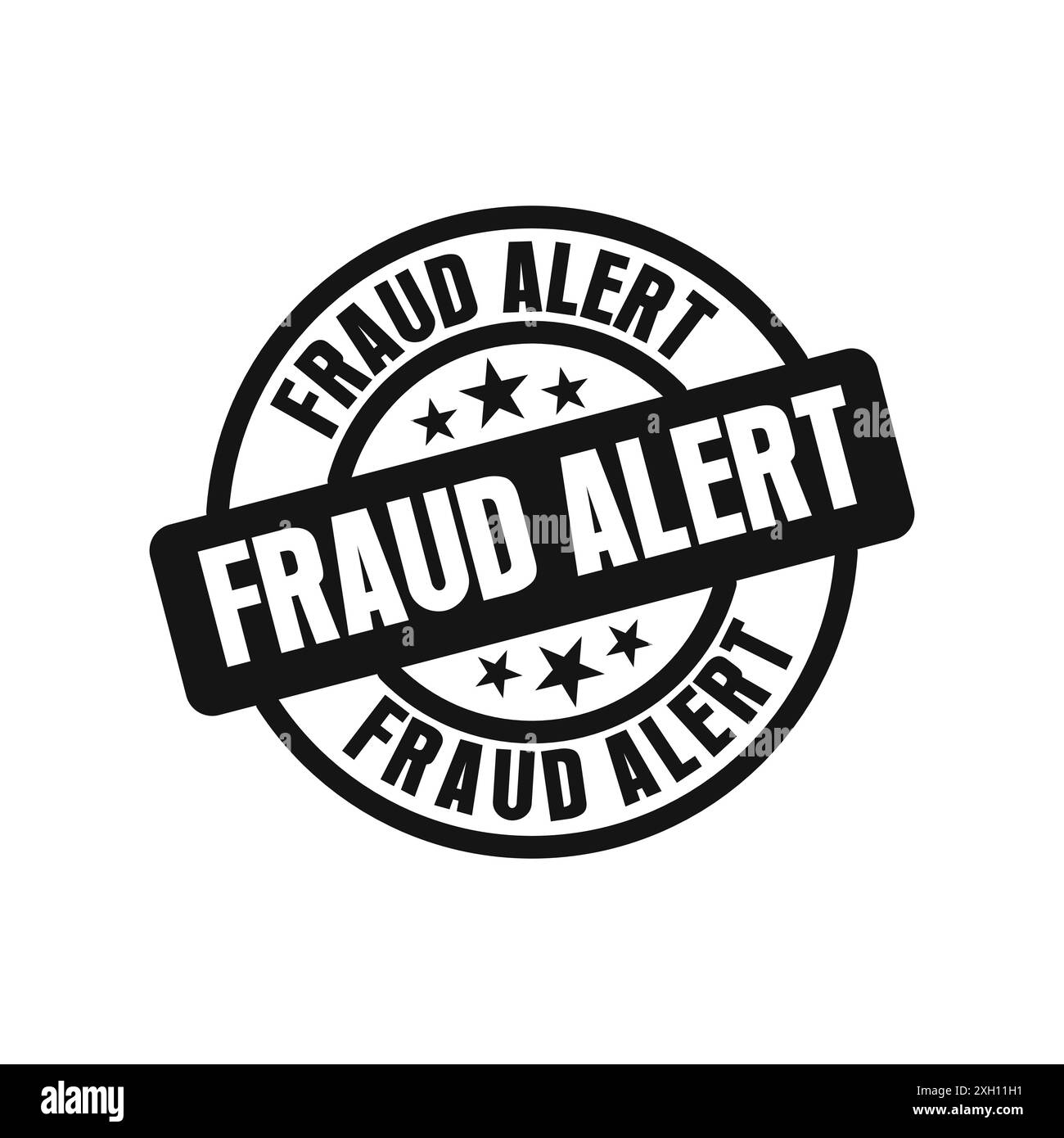 Fraud Alert icon logo sign vector outline in black and white color ...