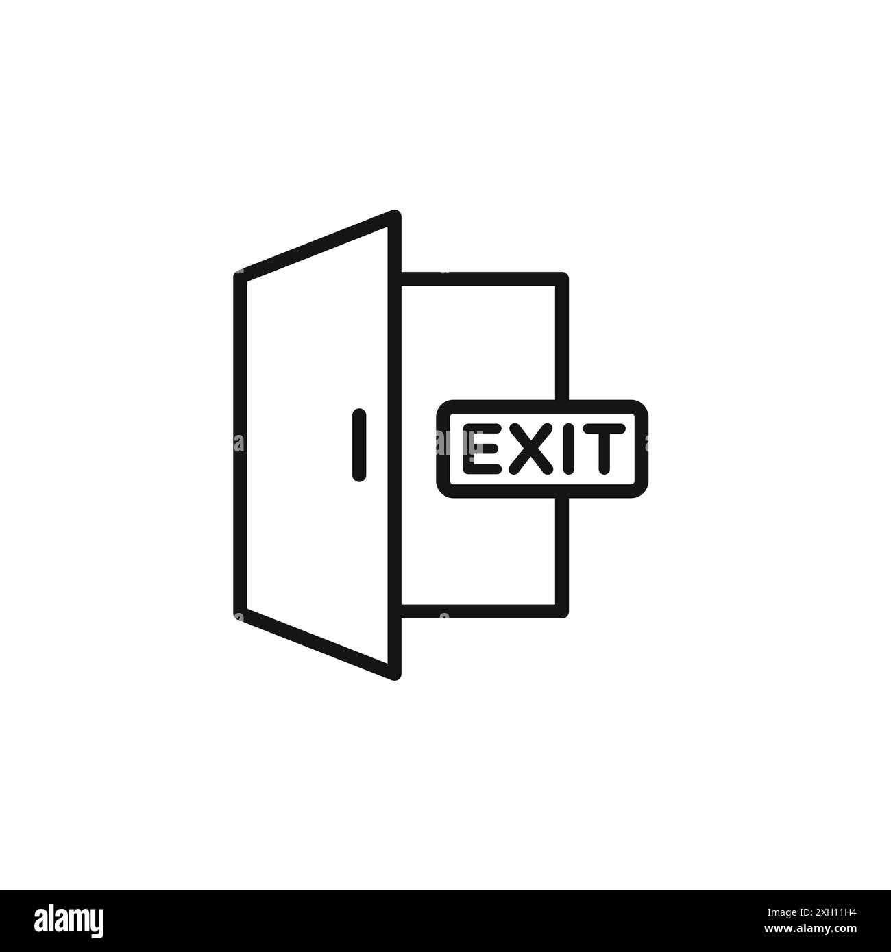 Exit Icon Logo Sign Vector Outline In Black And White Color Stock Vector Image And Art Alamy