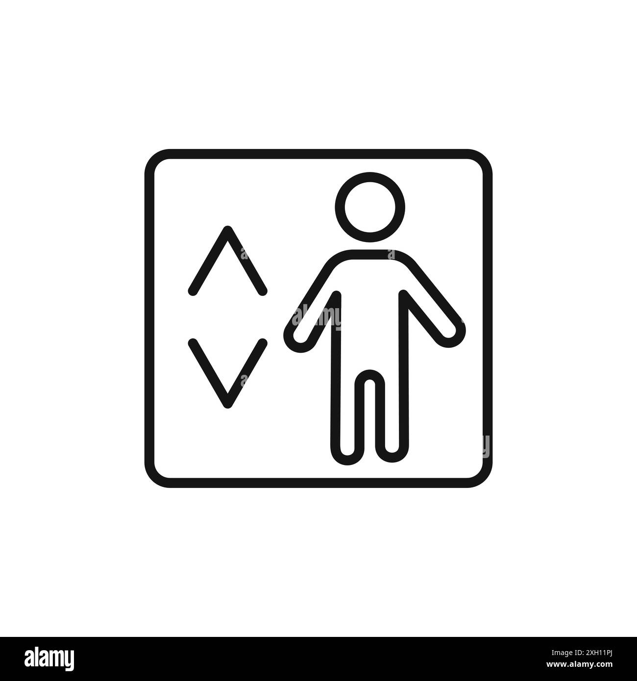 elevator lift icon logo sign vector outline in black and white color Stock Vector Image & Art ...
