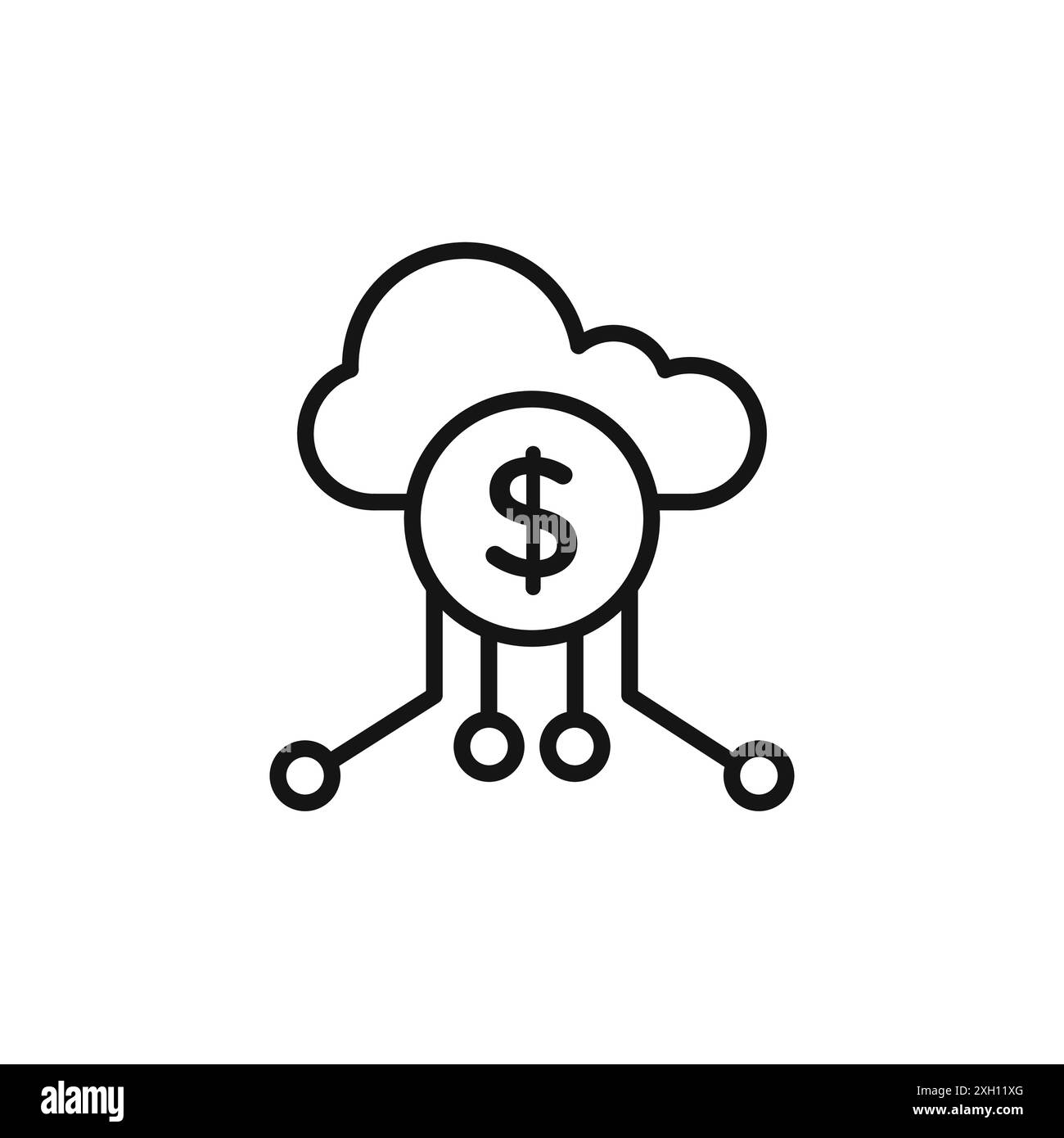 fintech industry icon logo sign vector outline in black and white color ...