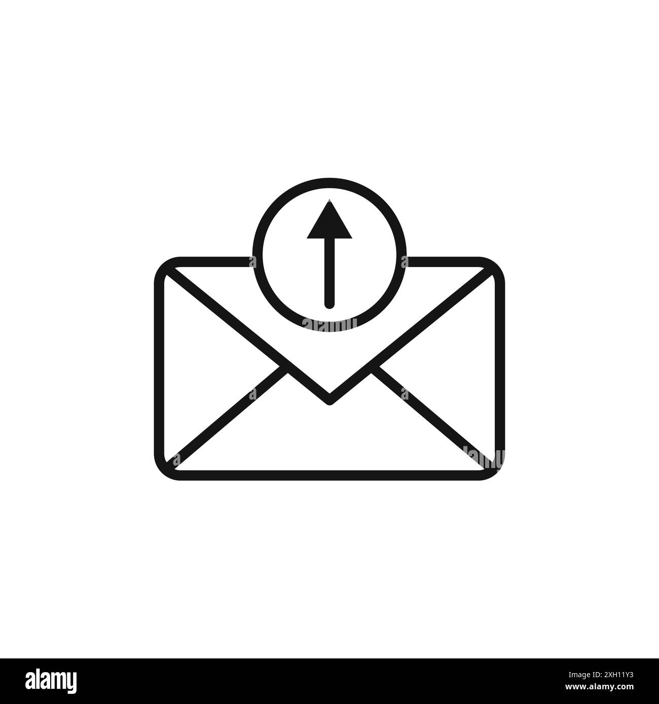email or mail send icon logo sign vector outline in black and white ...
