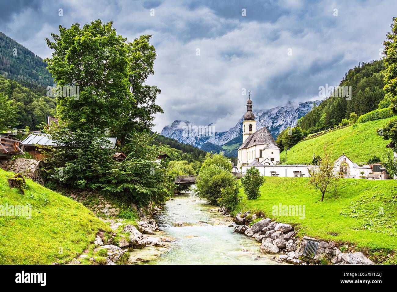 Parish church of St Sebastian in Ramsau in Berchtesgadener Land Stock ...
