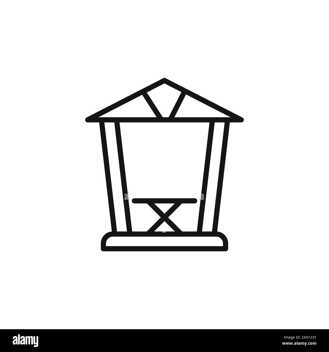 Gazebo icon logo sign vector outline in black and white color Stock ...