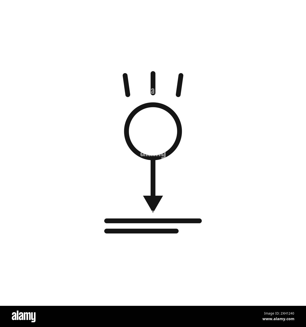 Gravity icon logo sign vector outline in black and white color Stock ...