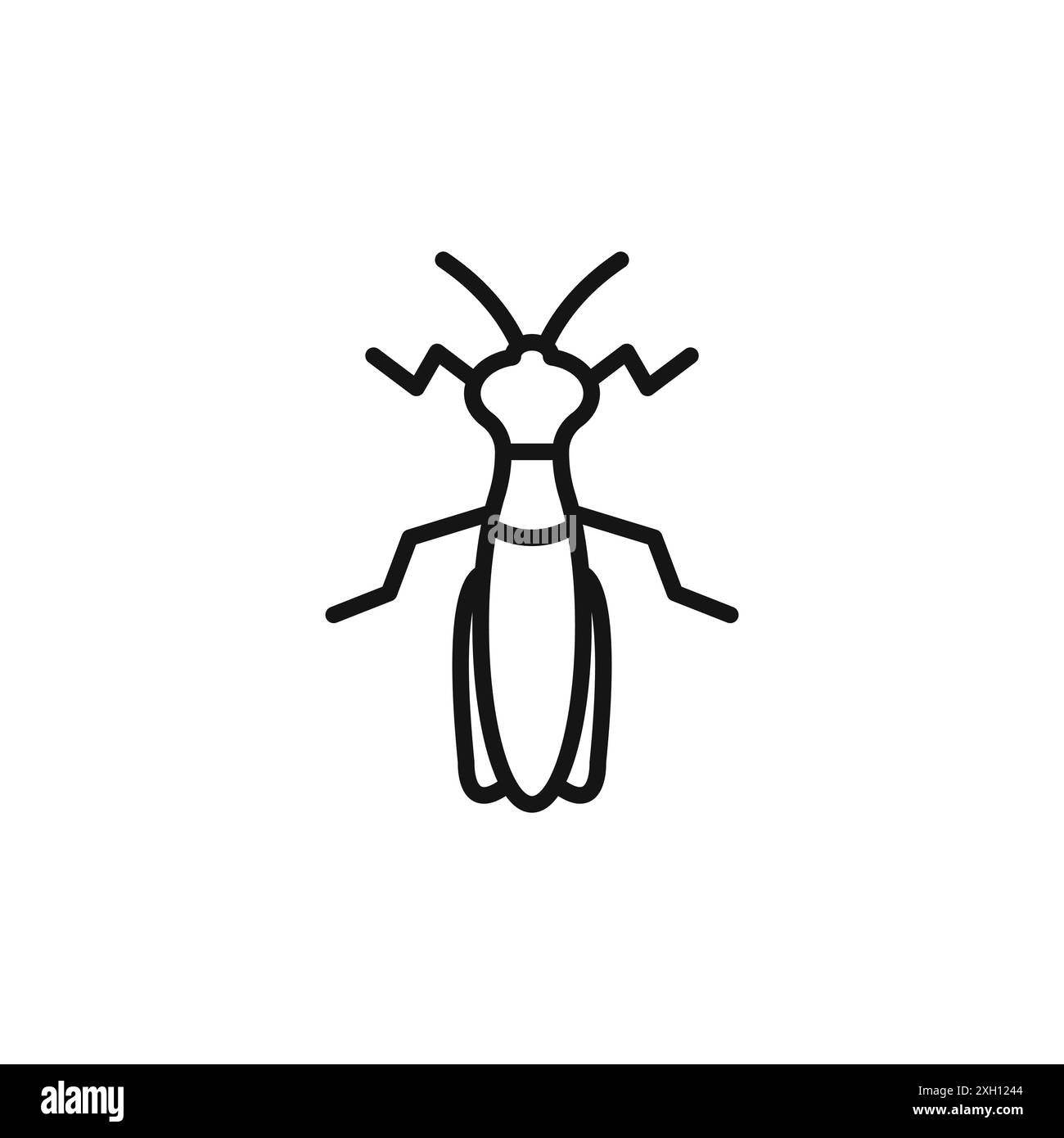 Grasshopper icon logo sign vector outline in black and white color ...