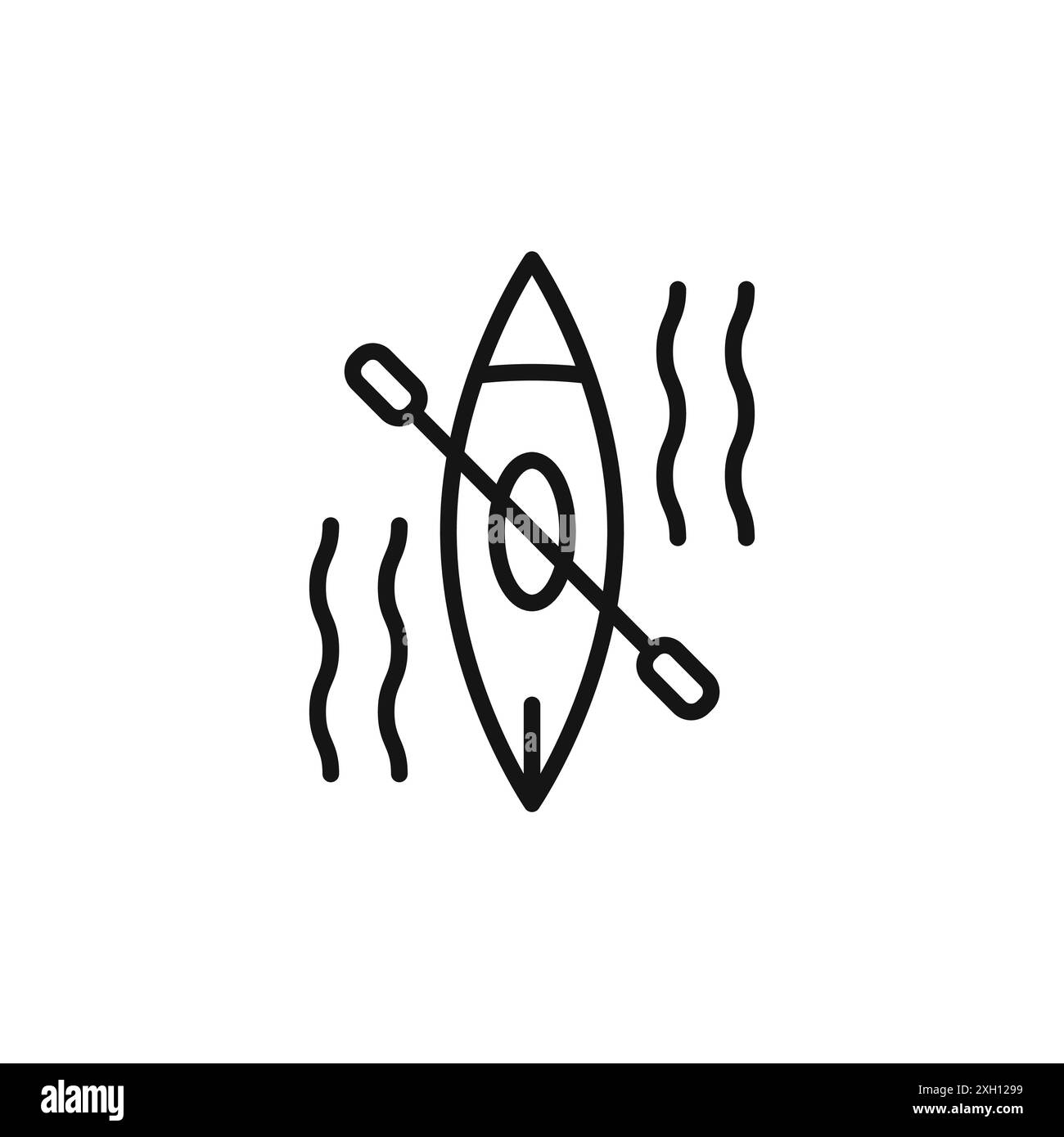 kayak icon logo sign vector outline in black and white color Stock Vector Image & Art - Alamy
