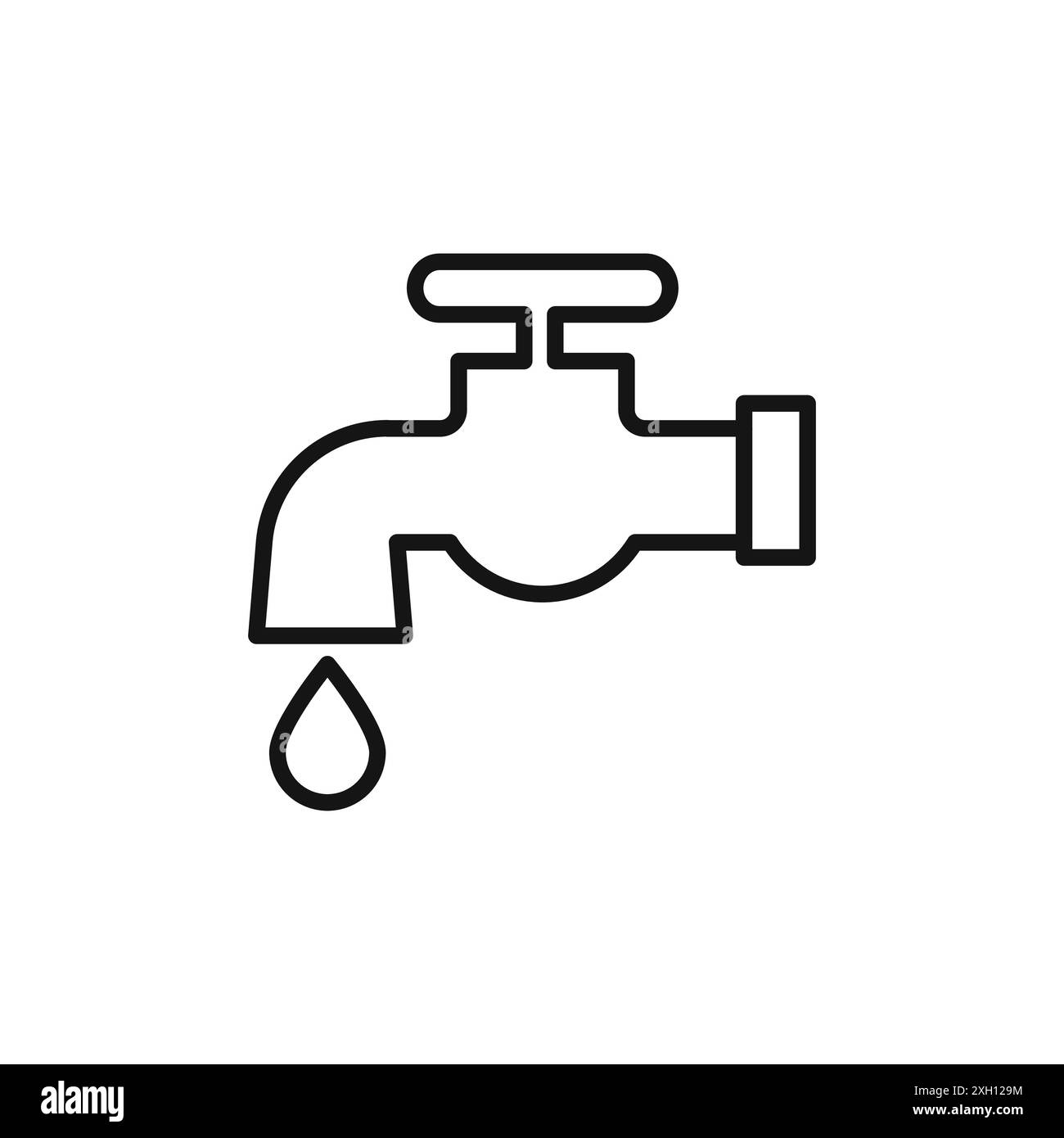 faucet icon logo sign vector outline in black and white color Stock ...