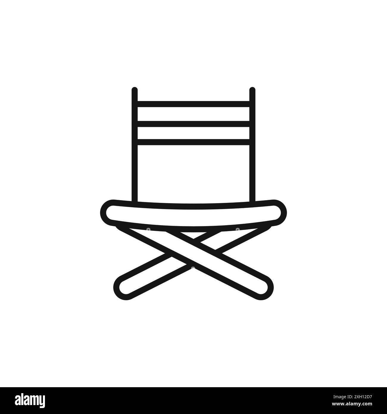 folding chair icon logo sign vector outline in black and white color ...
