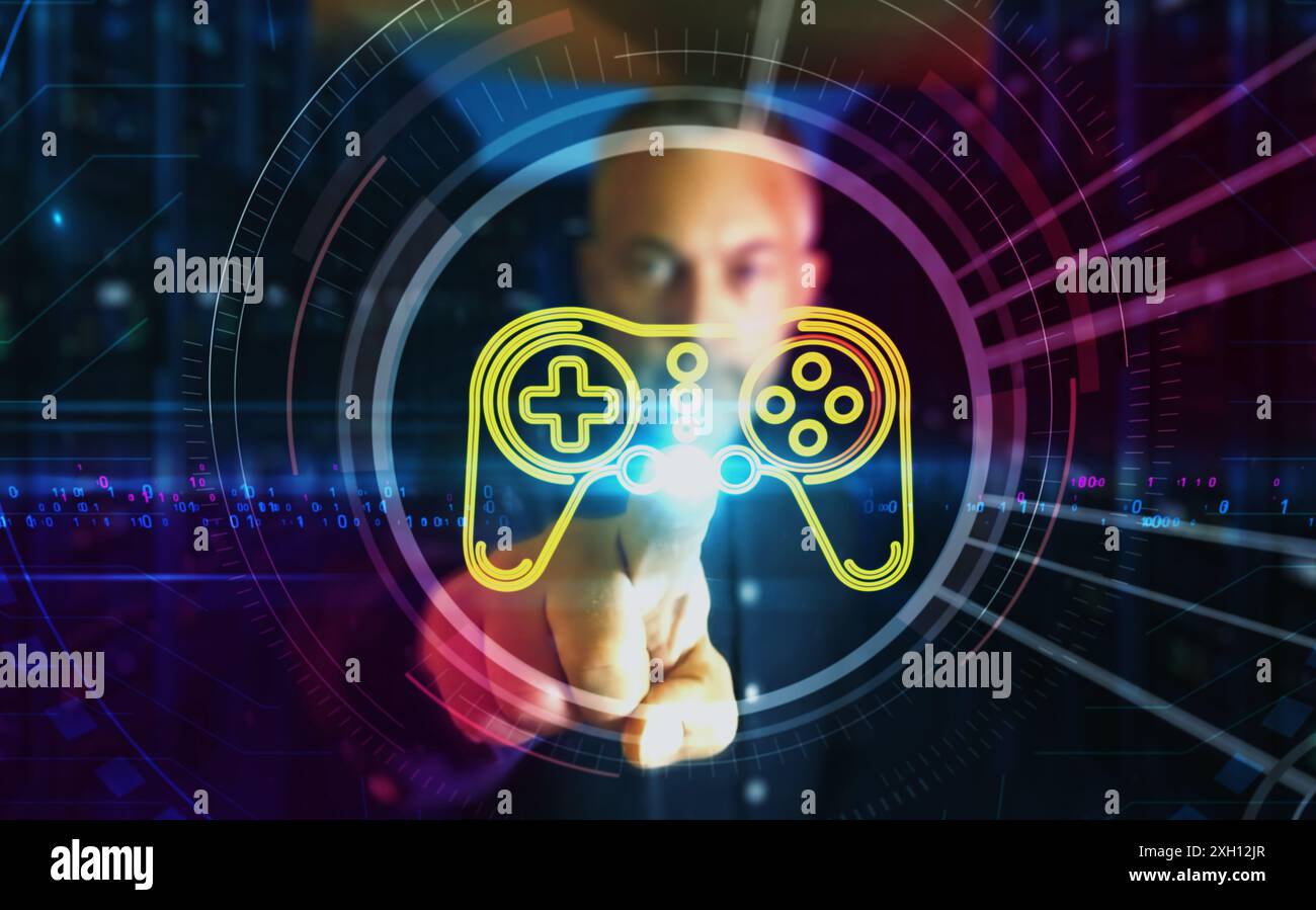 Gaming pad and joystick play video game symbol digital abstract 3d ...