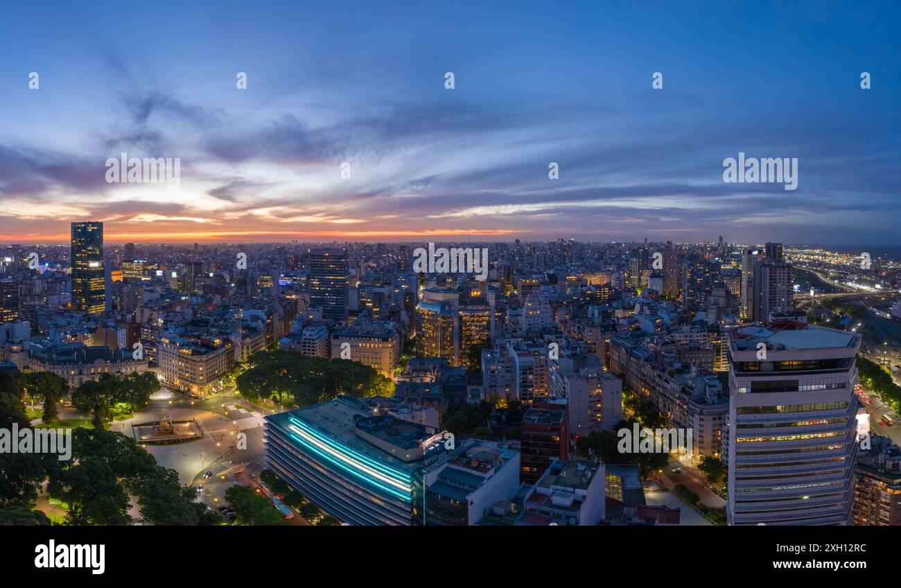 Blue hour pink sky aerial hi-res stock photography and images - Alamy