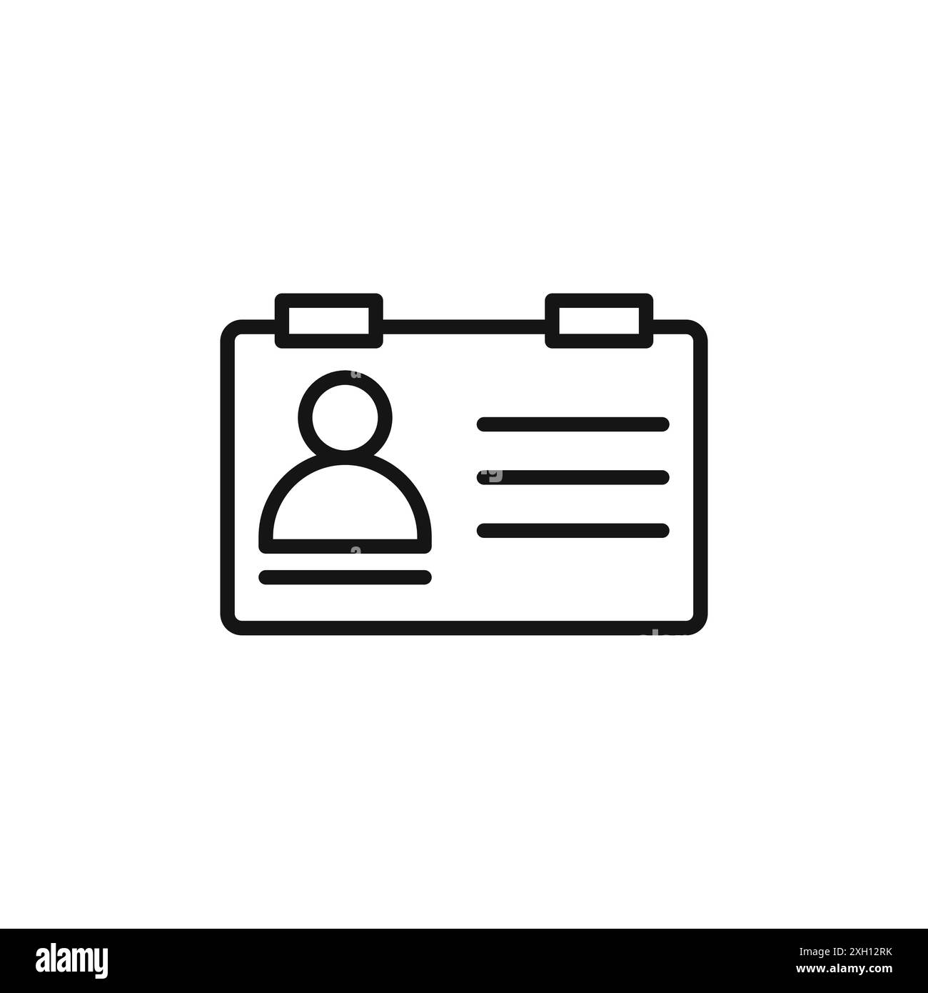 Id card icon logo sign vector outline in black and white color Stock ...