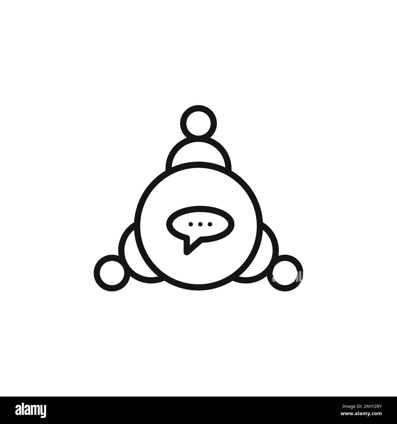 meeting icon logo sign vector outline in black and white color Stock ...