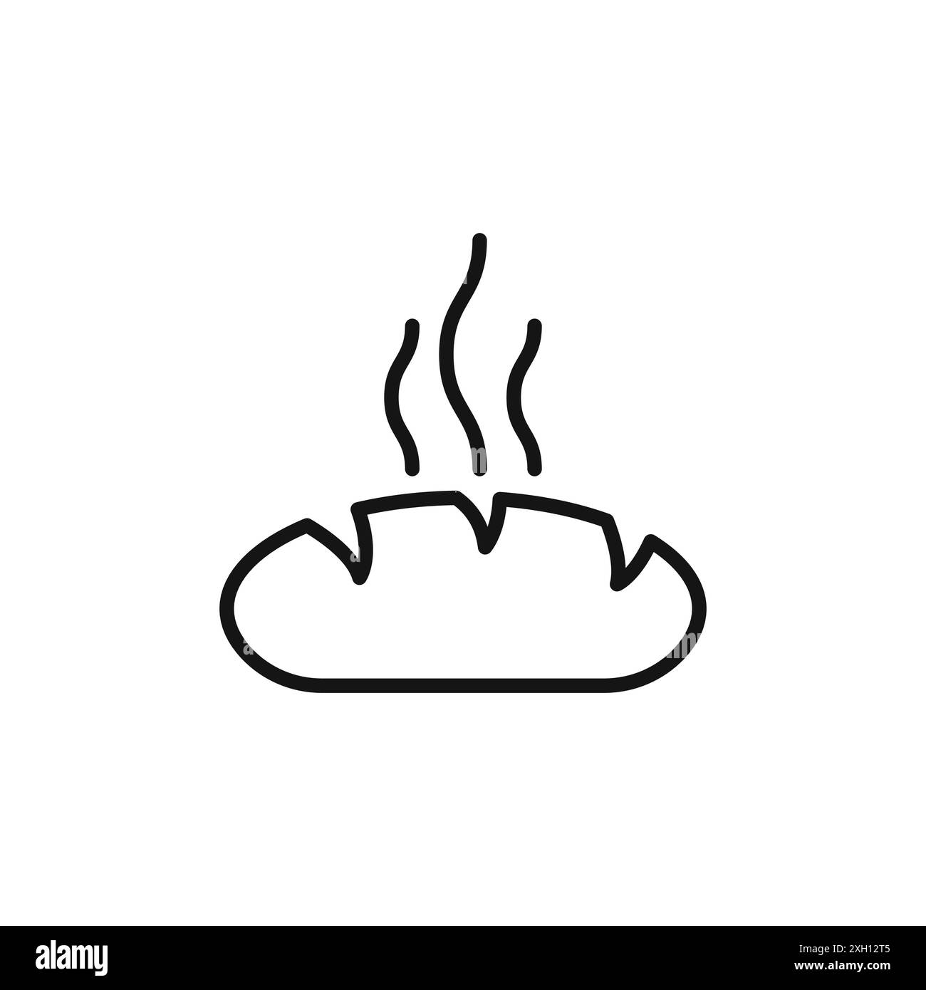 fresh bread icon logo sign vector outline in black and white color ...