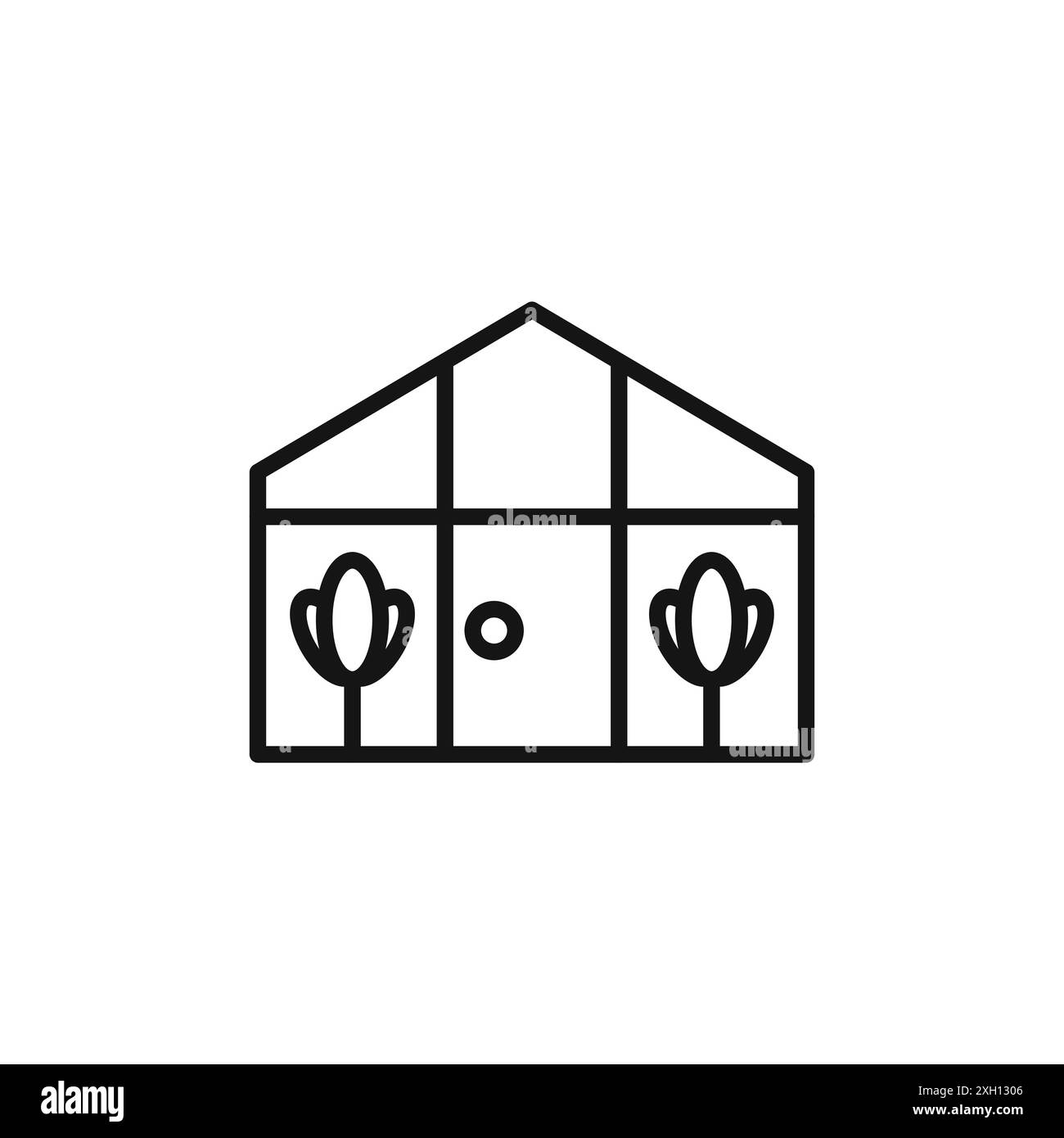 Greenhouse icon logo sign vector outline in black and white color Stock ...