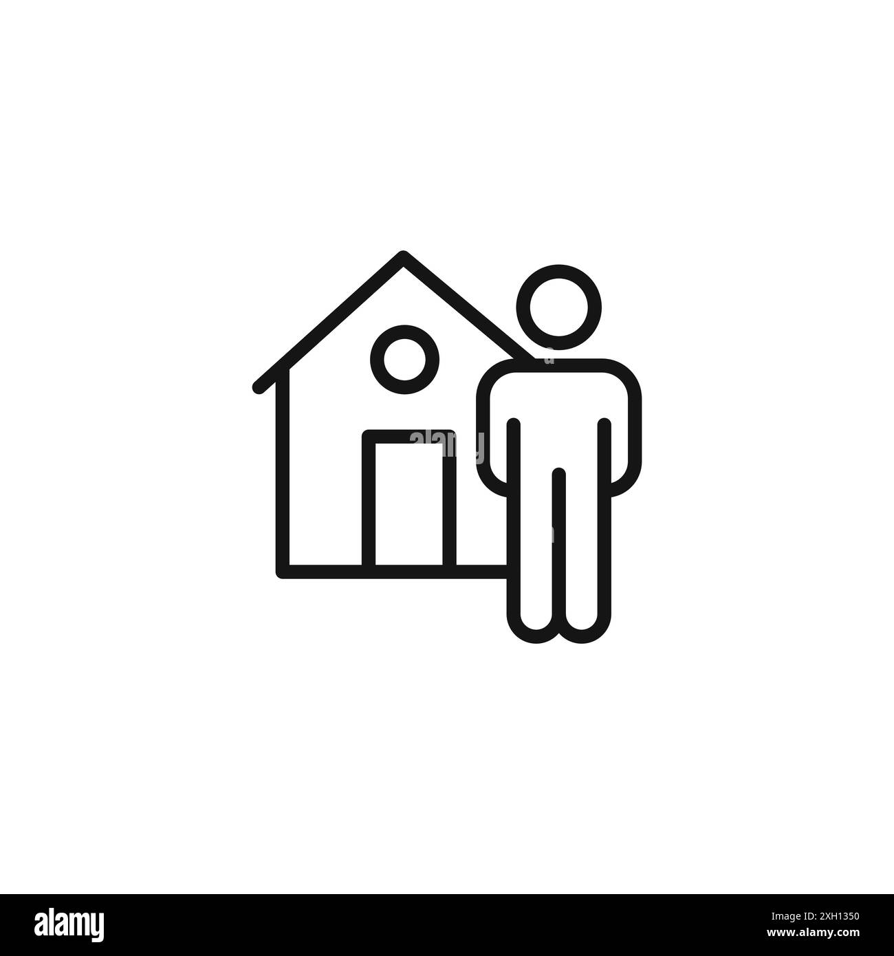 Home realtor icon logo sign vector outline in black and white color ...
