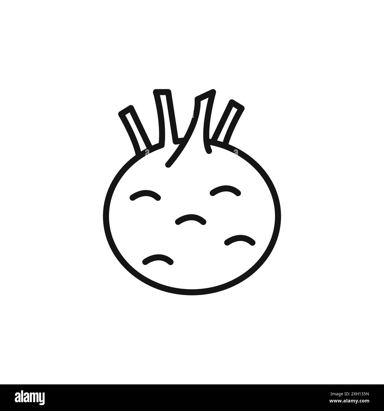 kohlrabi icon logo sign vector outline in black and white color Stock ...