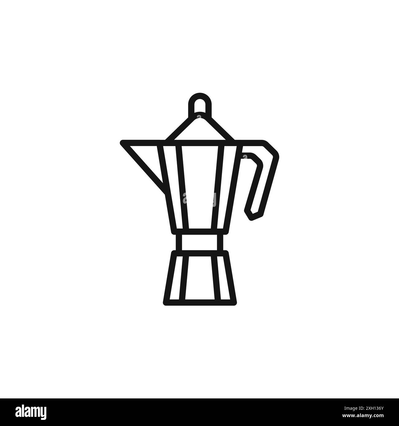 moka pot icon logo sign vector outline in black and white color Stock ...