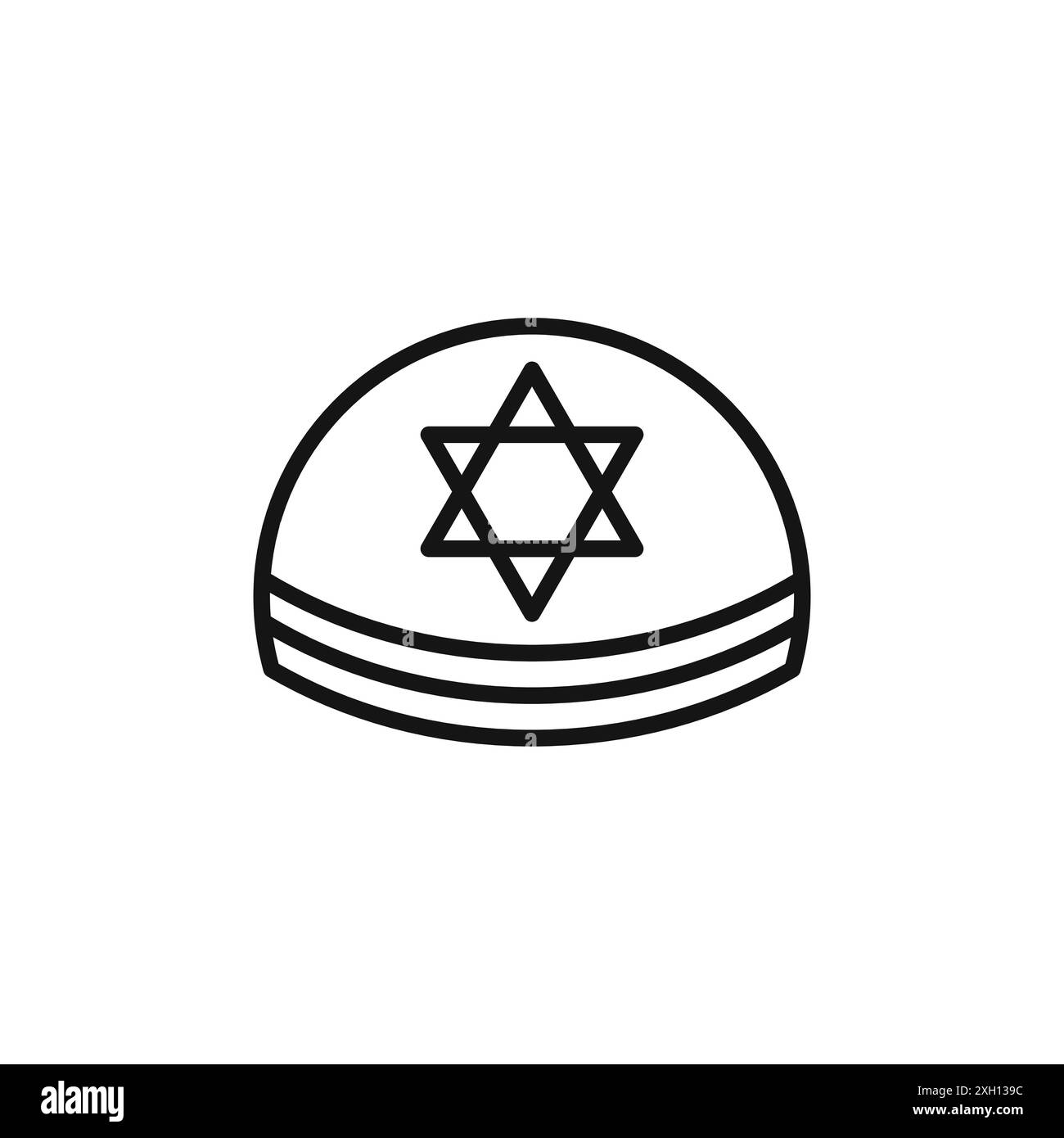 Kippah icon logo sign vector outline in black and white color Stock ...